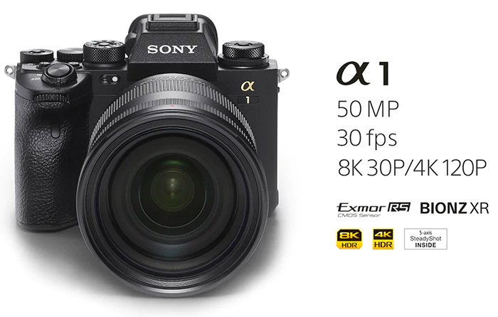 WOW! Nova camera Sony alpha 1 com gravação 8K 30p e 4K 120p ...